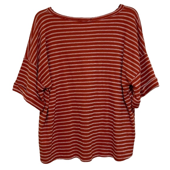 Ces Femme | Tops | Rust Orange Striped Top | Poshmark